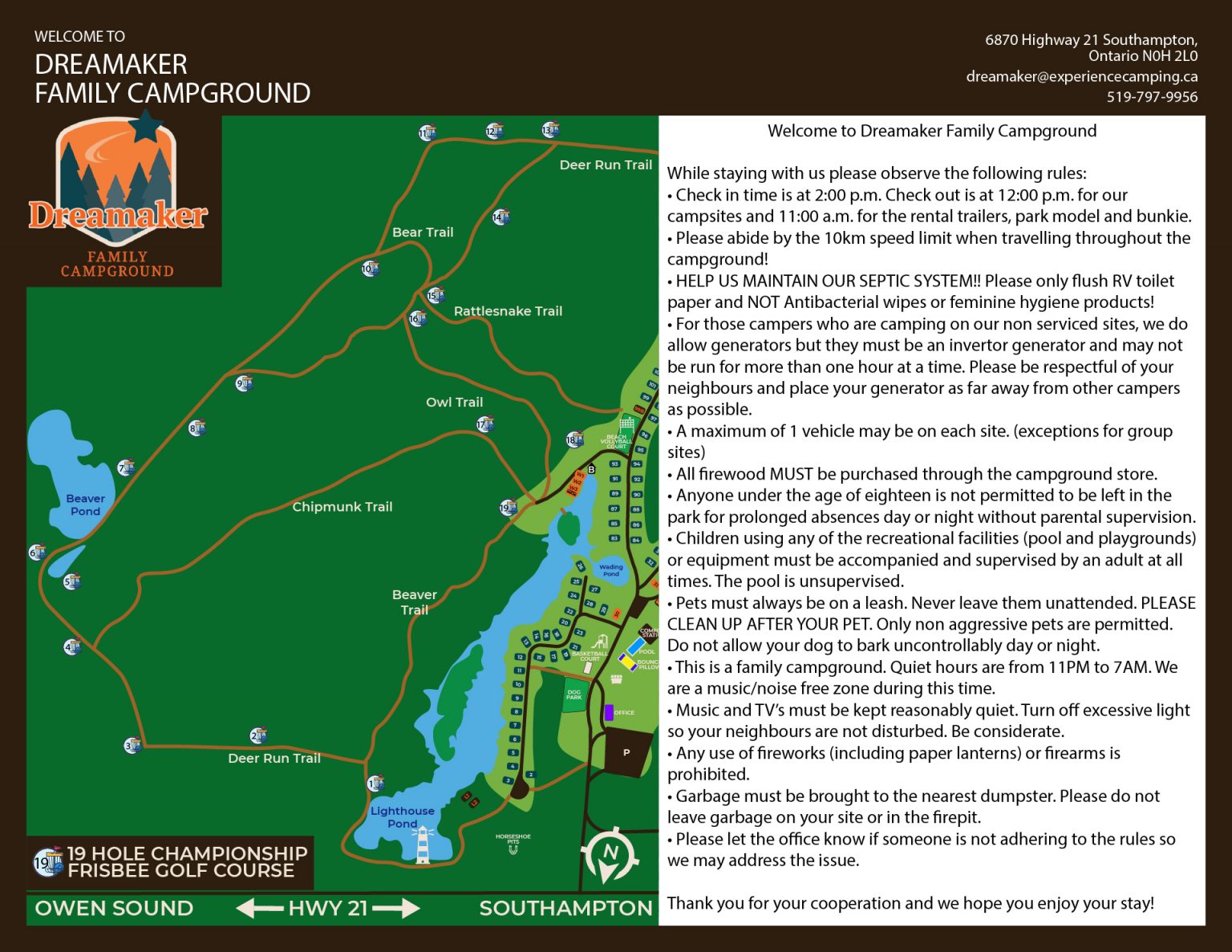 Map – Dreamaker Family Campground